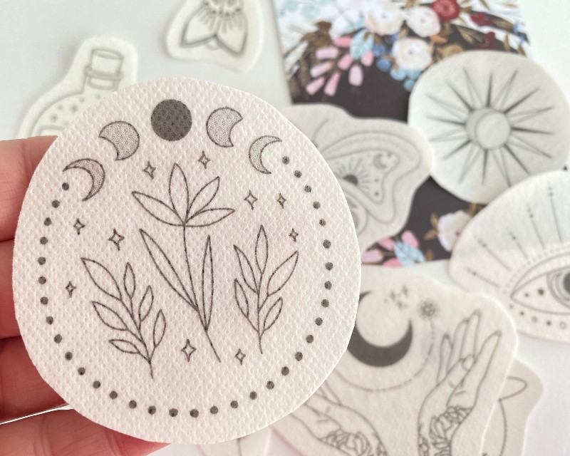 Water Soluble Moons and magic Embroidery Pattern，Peel and Stick ...