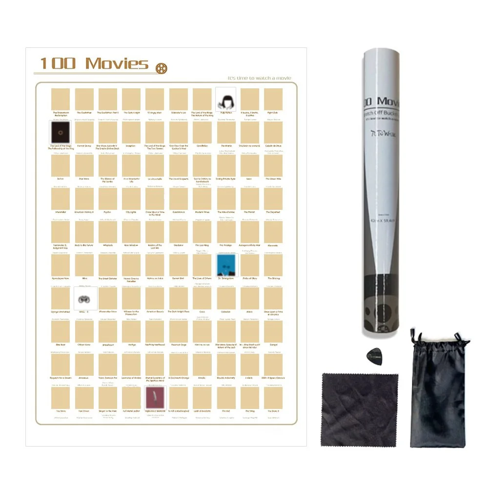 Top 100 Movies Animation Scratch Posters Wall Sticker Anime Scratch ...