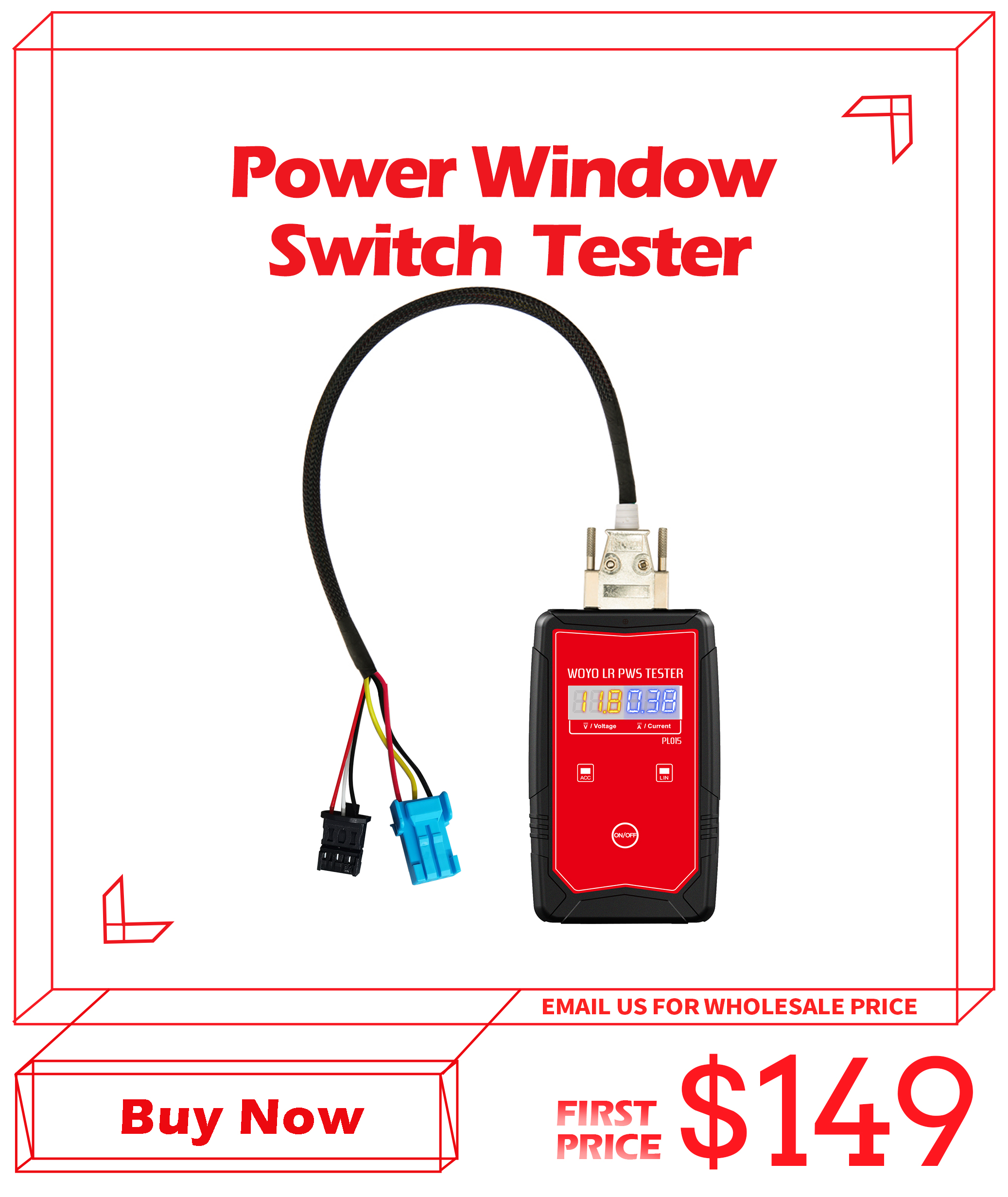 WOYO PL015 For Land Rover Power Window Switch PWS Tester, Glass Lifter ...