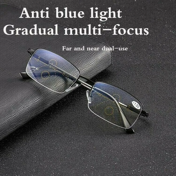 Third Generation Titanium Progressive Far And Near Dual-use Reading Glasses