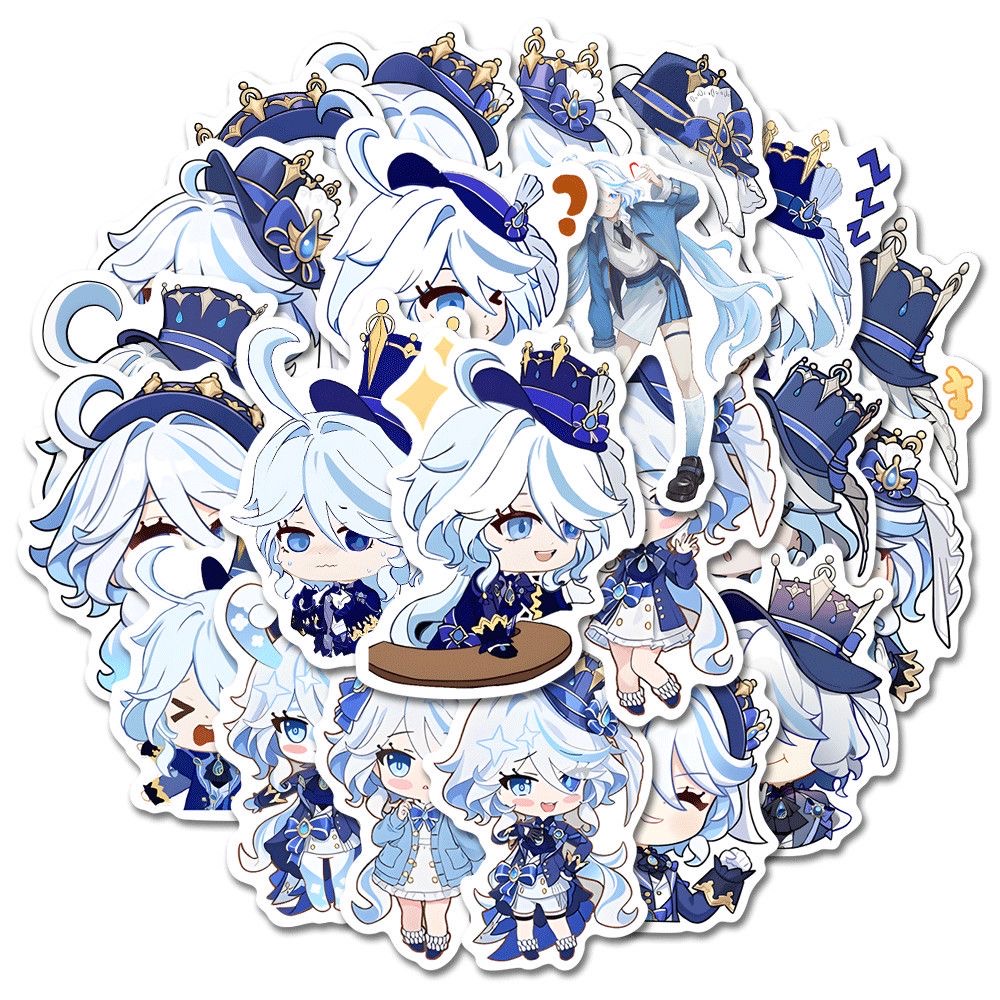 Genshin Impact Merch Fans Collection Role Stickers 56 Pieces Furina