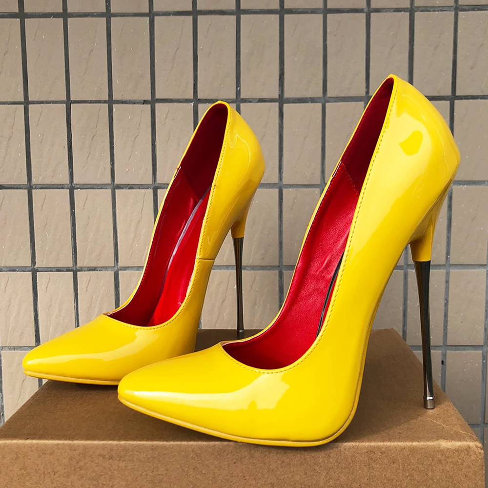 Simah Metal High Heels Stilettos Red Inside Pumps