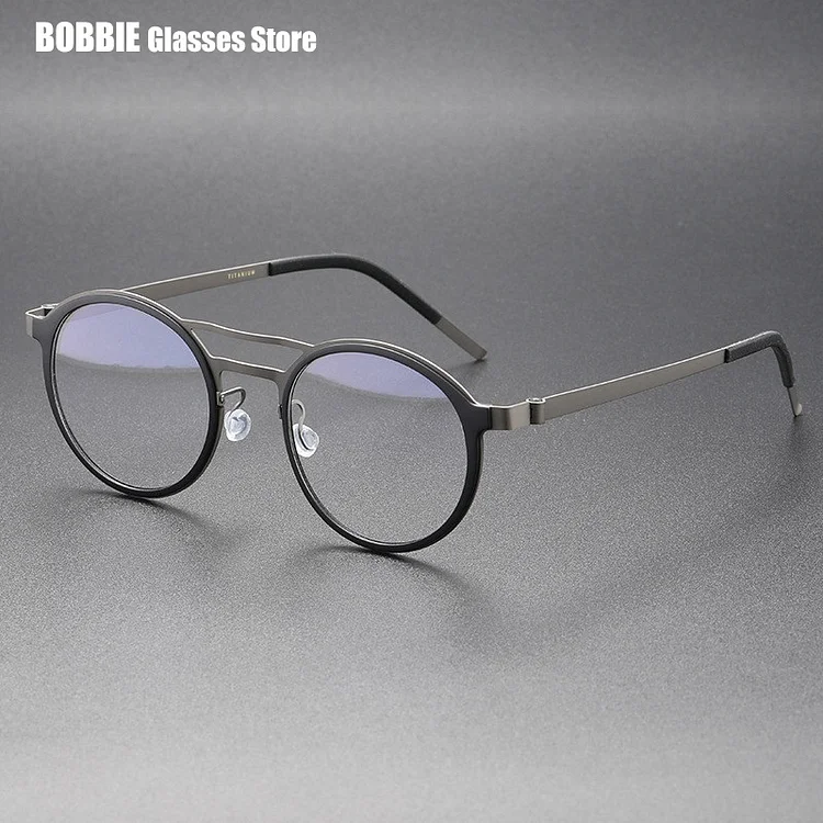 Retro Round Screwless Glasses Frame Men Denmark Brand Titanium Women ...