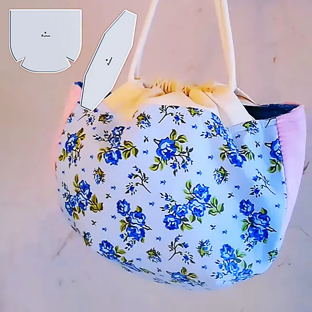 DIY Drawstring Bag Sewing Templates（2Pcs）-Including Tutorial Instructions