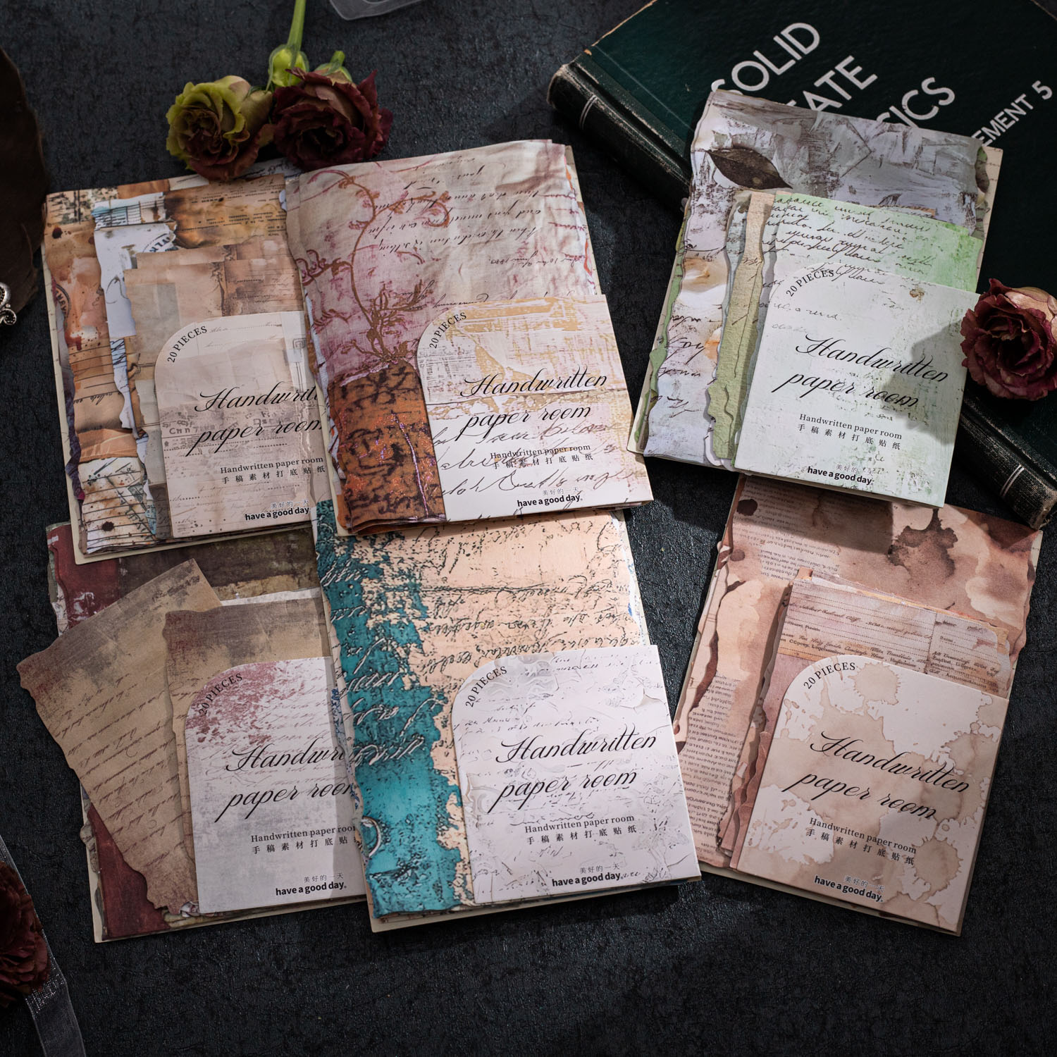 Handwritten Paper Room Series Vintage English Text Smudge Landscaping ...