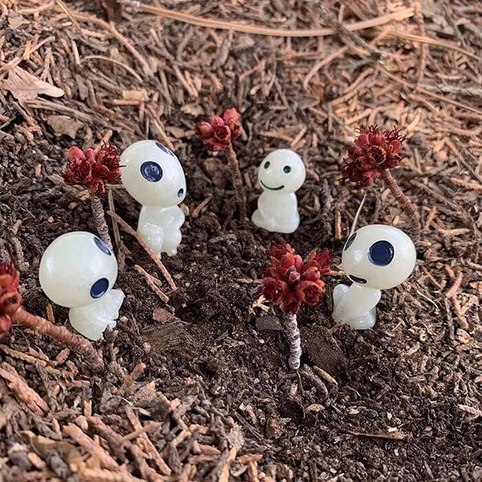 Princess Mononoke Forest Spirits Mini Garden Statues Lawn Ornaments