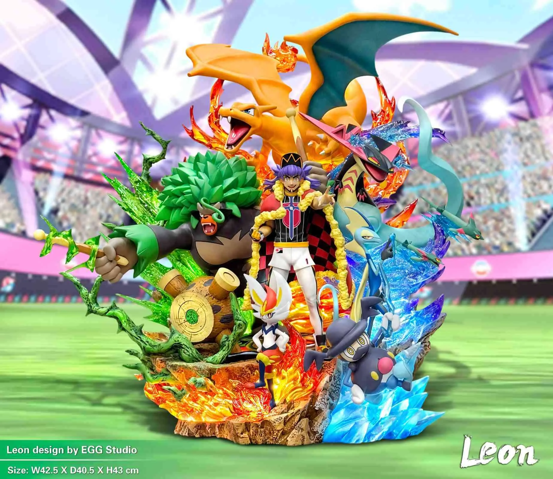 Leon with LED - Pokemon Resin Statue - EGGS Studios