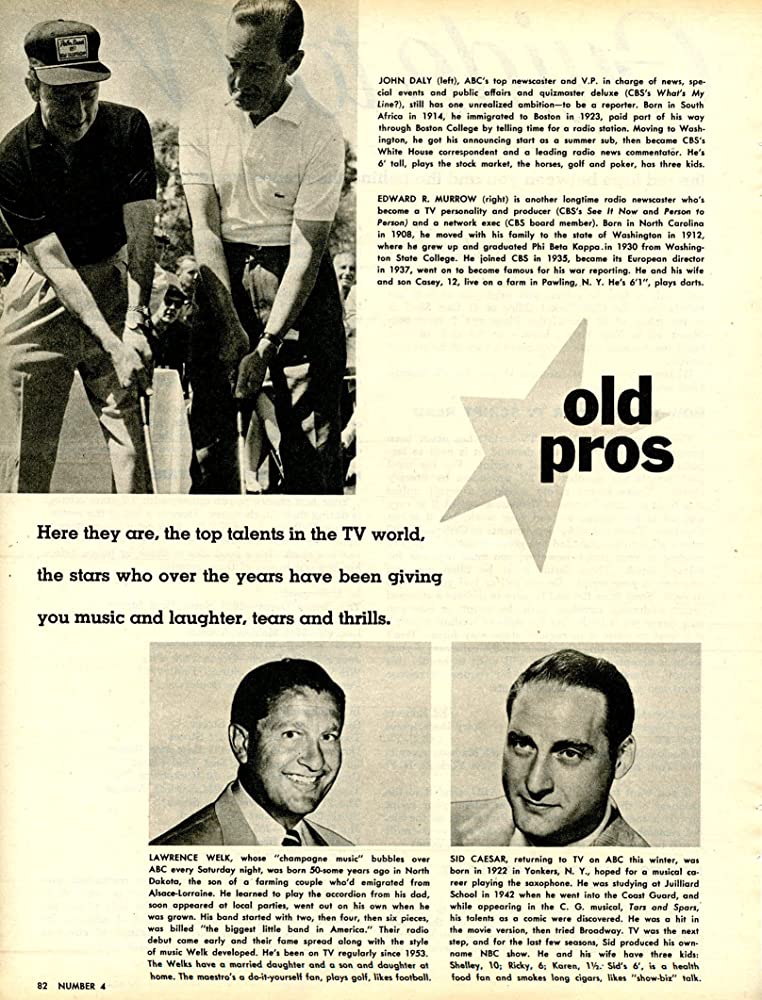 John Daly Edward R Murrow Lawrence Welk original clipping magazine ...