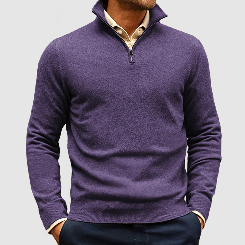 Gentleman's Quarter-Zip Cashmere Sweater