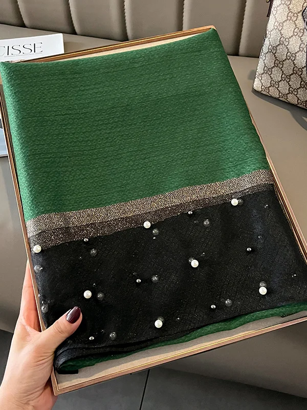 Sun-Protection Beaded Sheer Shawl & Scarf: Stylish UV Defense