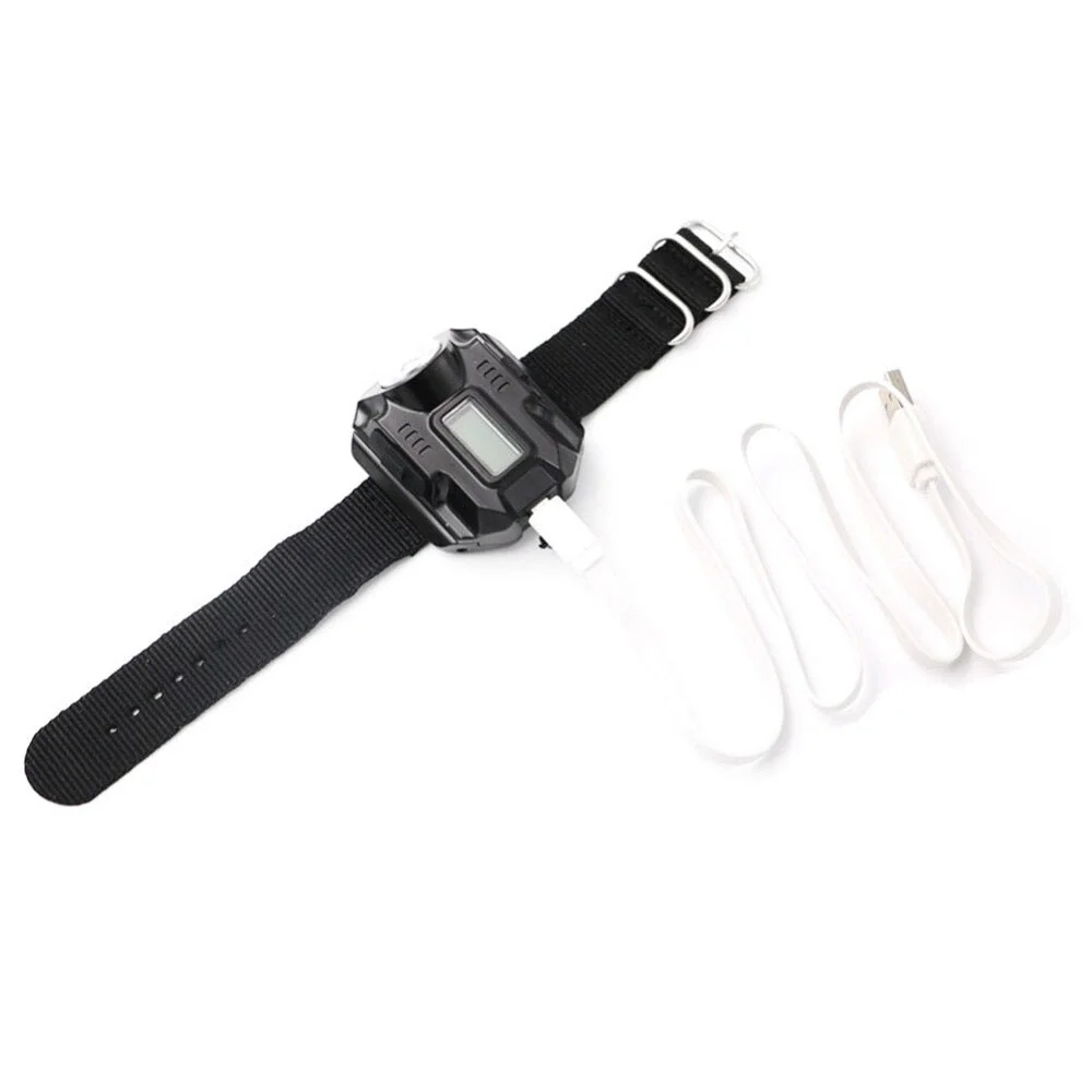Tactical LED Rechargeable Wrist Flashlight Outdoor Watch
