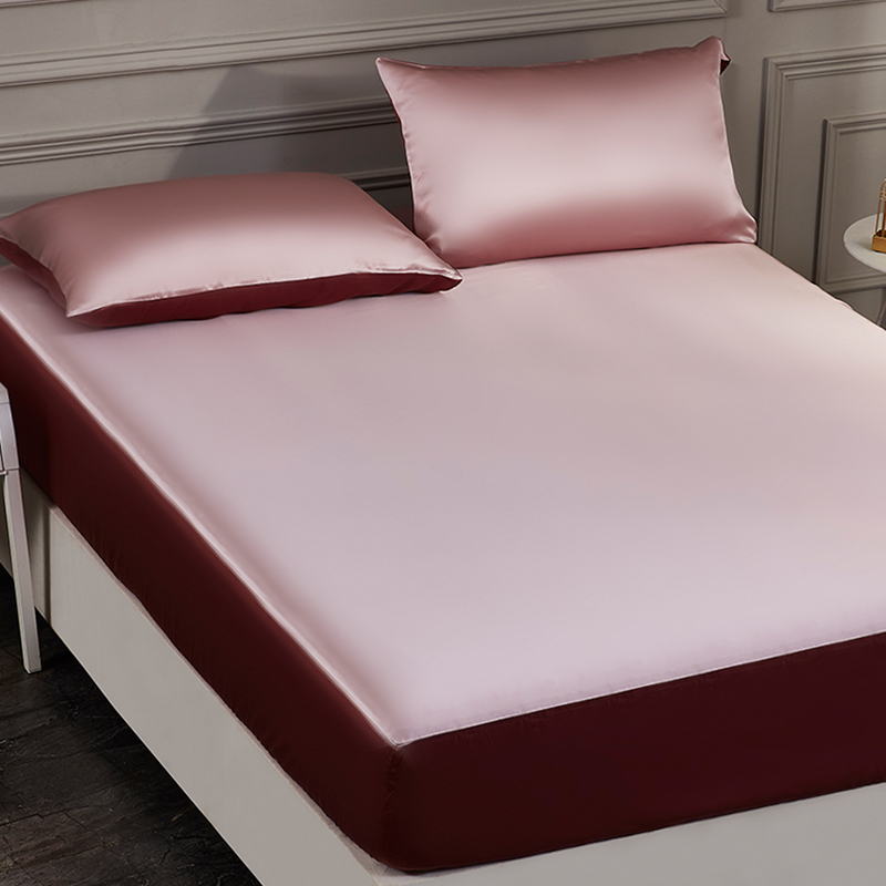 Soie Plus | Parure de Drap en soie rose foncé