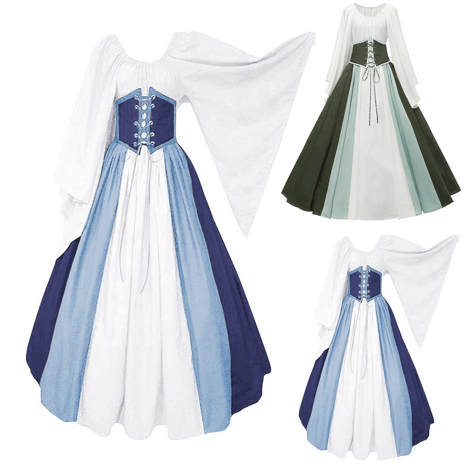 Uaang Medieval Party Dresses Gothic Cosplay Costume Palace Noble Robe ...