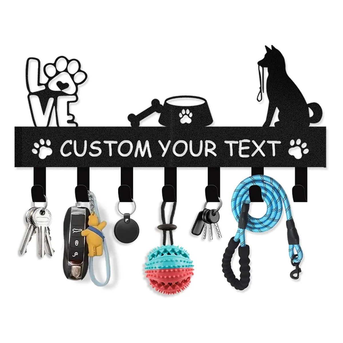 Custom Dog Leash Holder for Wall, Custom Metal Key Holder Wall Mount ...