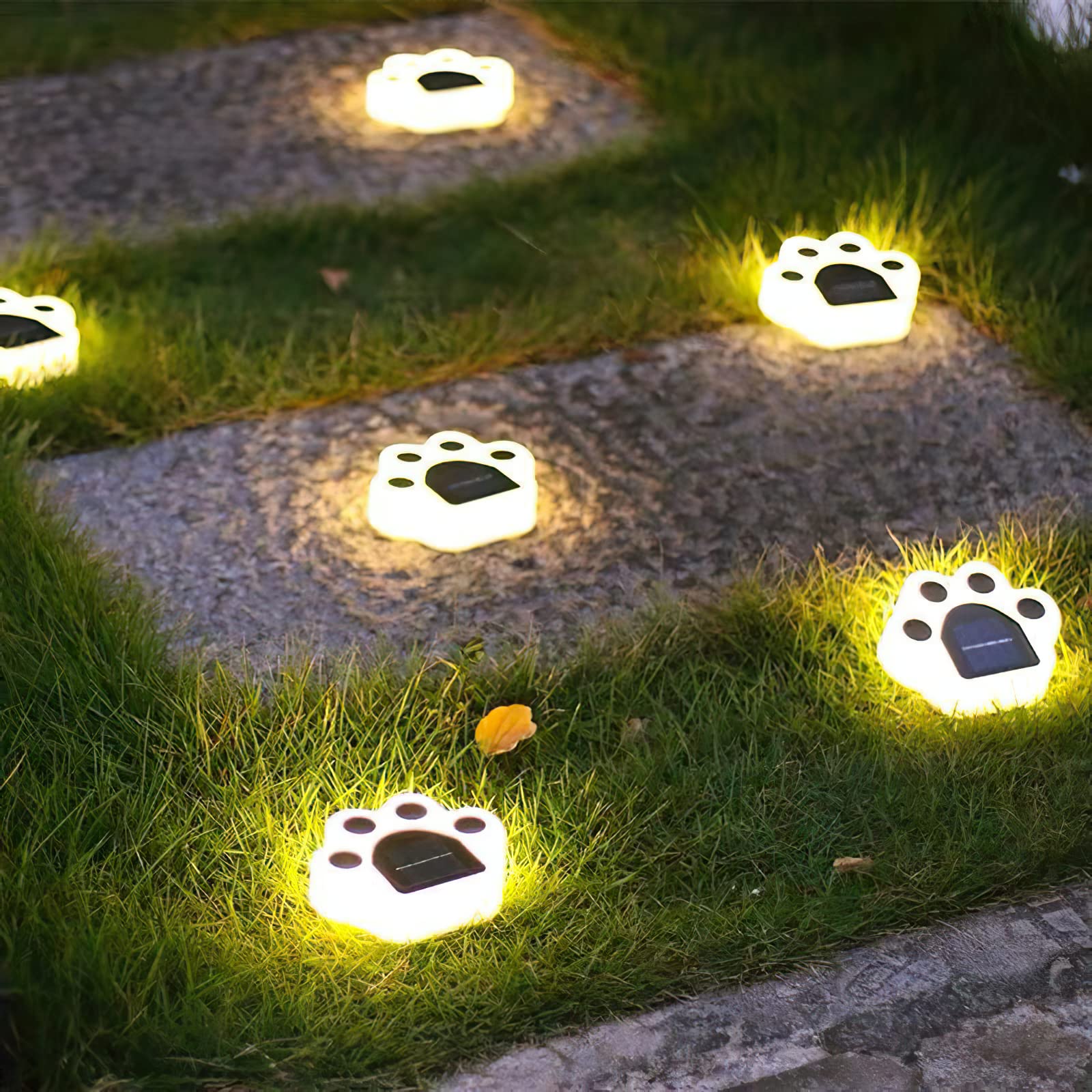 4 Pack LED Bear Paw Light Solar Light Warm White Color Light, Solar ...