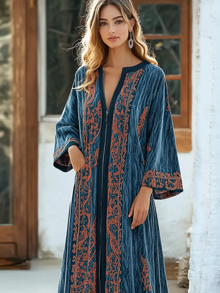 Floral Zip Robe