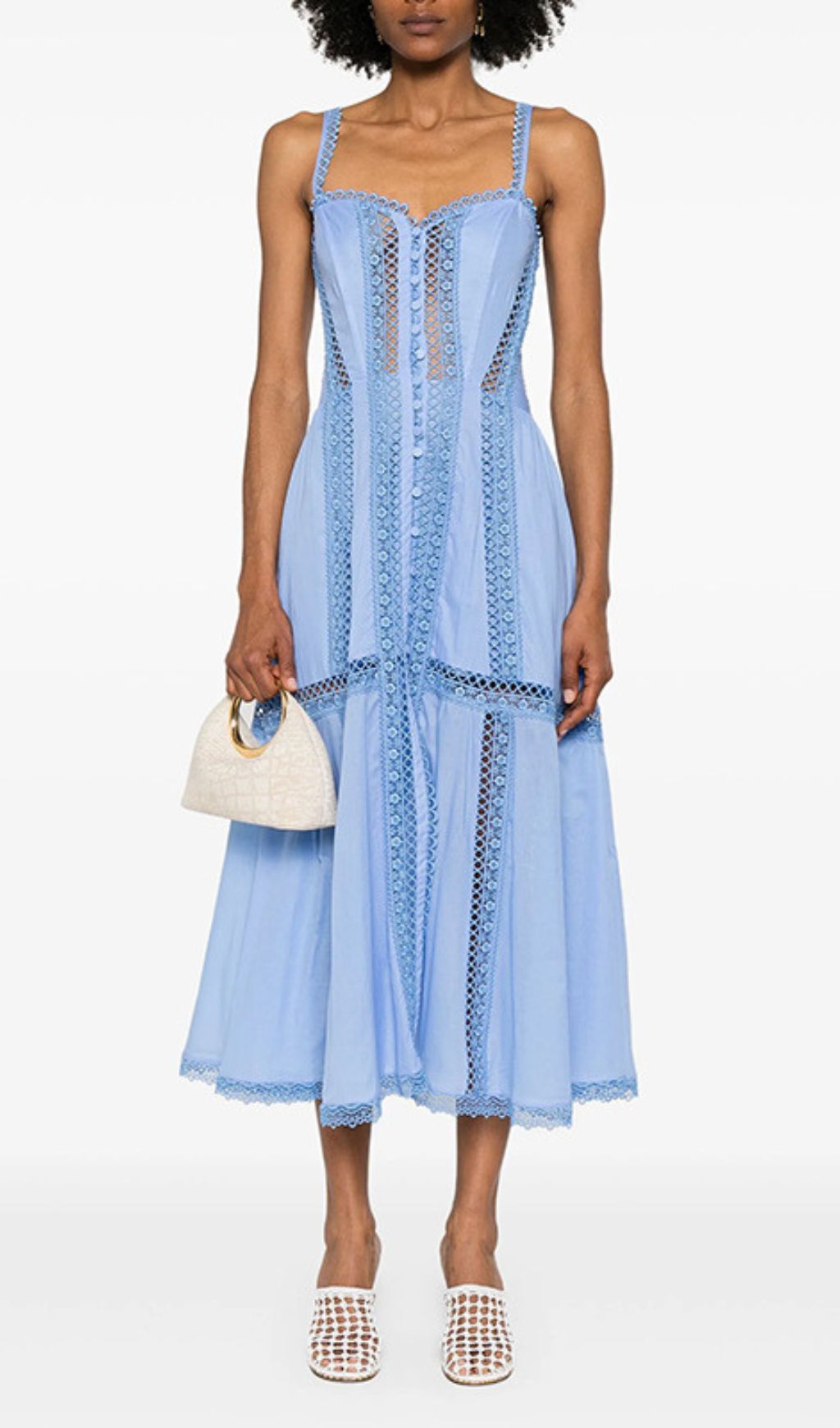 Flowering Girl Women Emmly Strappy Embroidery Midi Dress