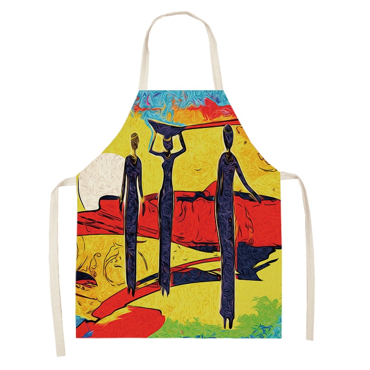 Linen Kitchen Apron - Indigenous People