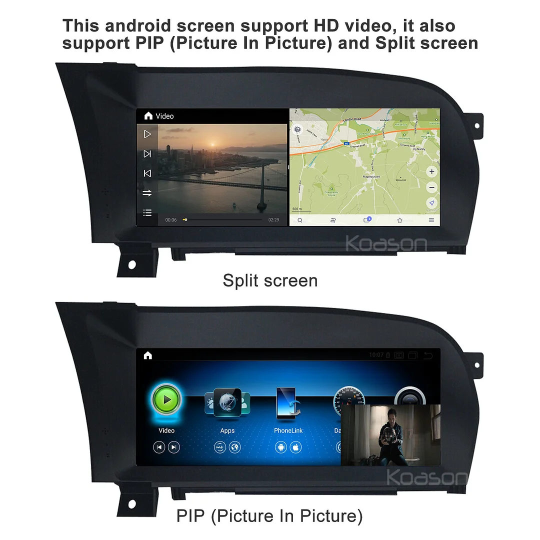 Koason Android Screen Upgrade Apple CarPlay Android Auto GPS Navigation ...