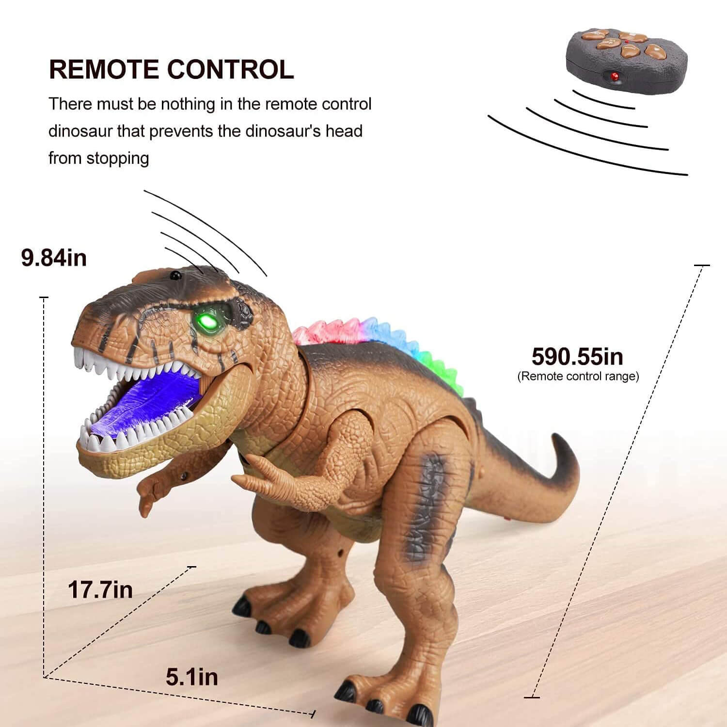 Giant T-Rex Dinosaur Remote Control With LED Light Up
