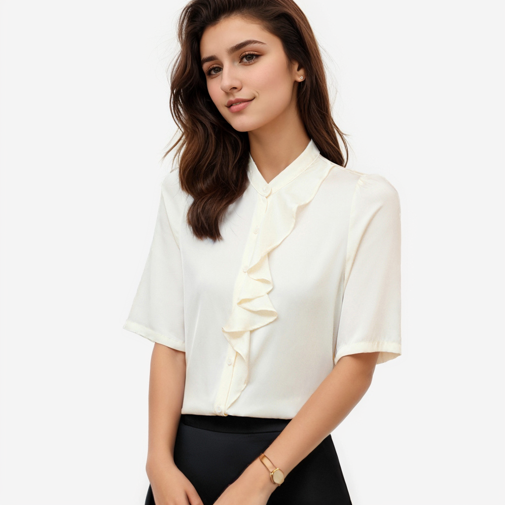 Einfarbiges Seidenhemd für Damen REAL SILK LIFE