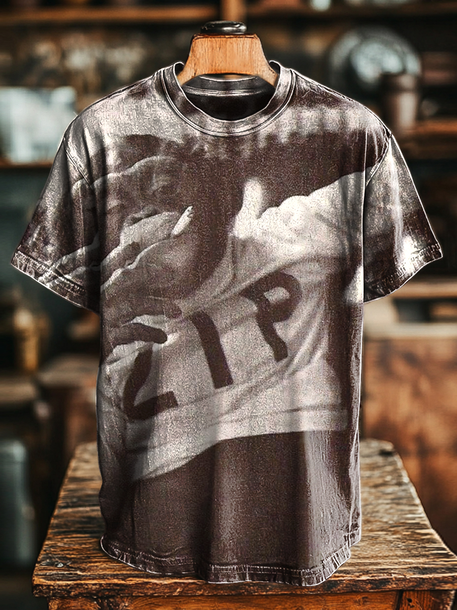 Unisex Fun Smoking Gorilla Print Casual Loose T-Shirt