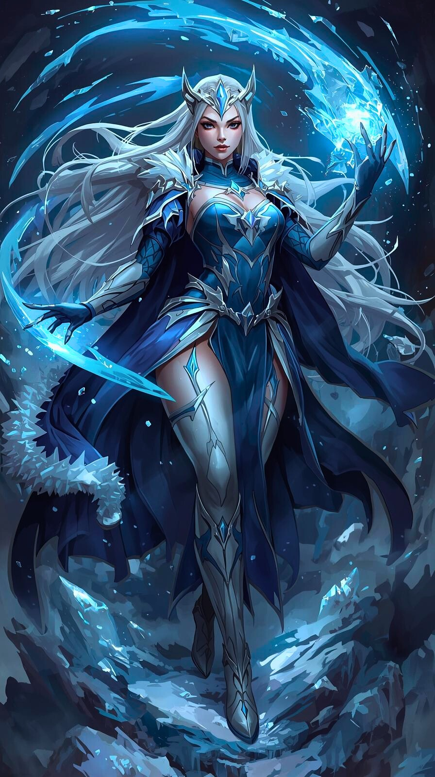 Sylvia-Ice Queen (velvet cloth) AB drill full round/square diamond painting