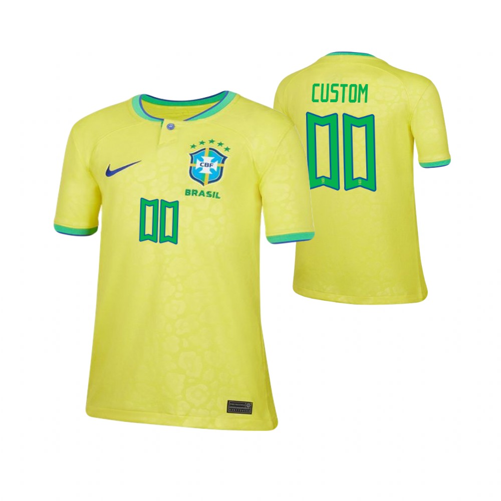 Brazil Home Shirt Kids & Junior Mini Kit World Cup 2022 ( Printing Your ...