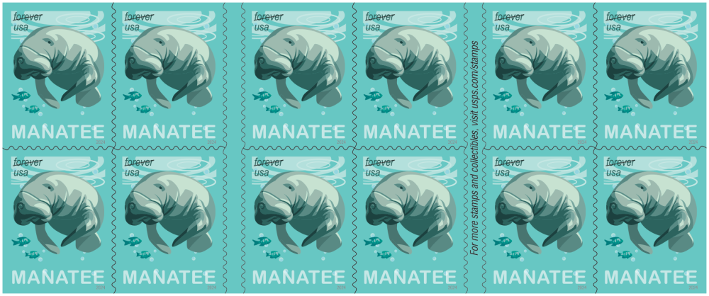 2024 US Save Manatees Booklet Of 20 Forever Postage Stamp