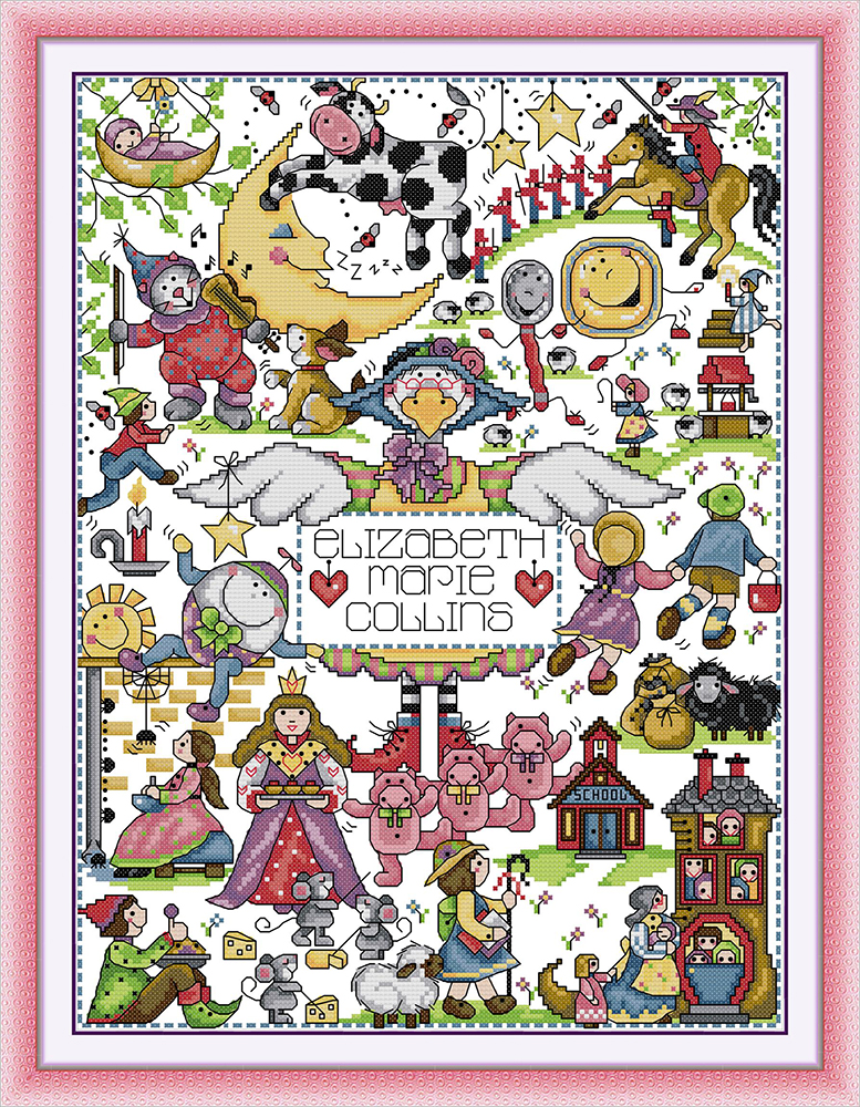 【Joy Sunday Brand】Happy Nursery (35*46cm) 11CT Stamped Cross Stitch