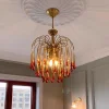 Retro Water Drop French Light Luxury Living Room Bedroom American Glass ...