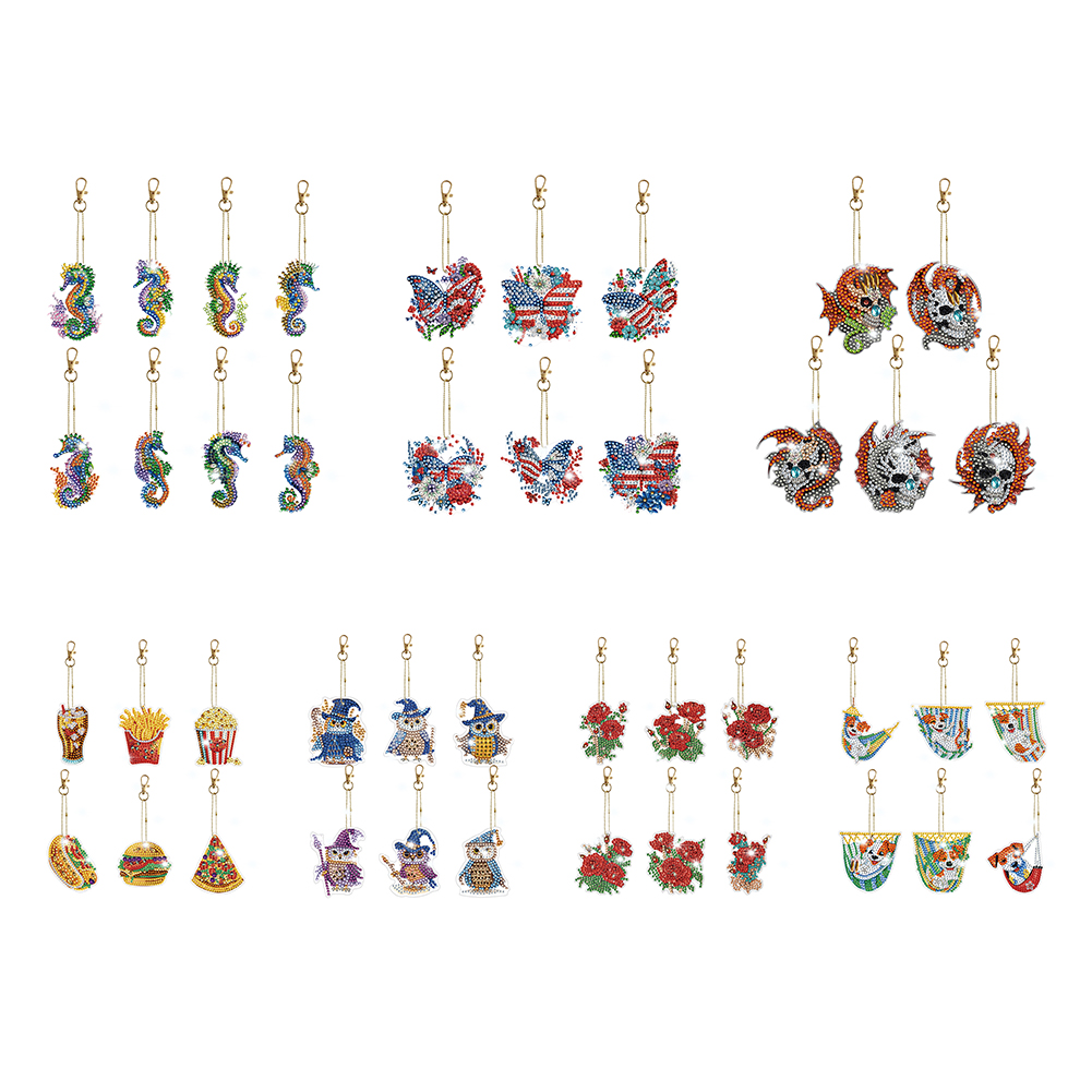 Diamond Keychain-Flowers