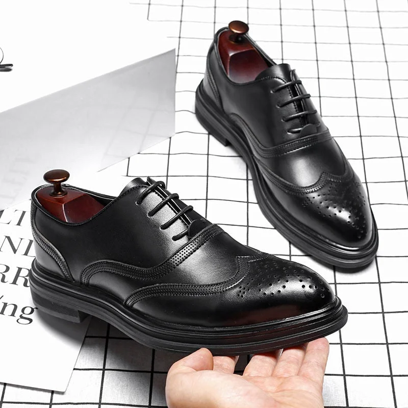 Zemo more 2020 Genuine Leather Men Formal Shoes Brogue Elegant Classic ...