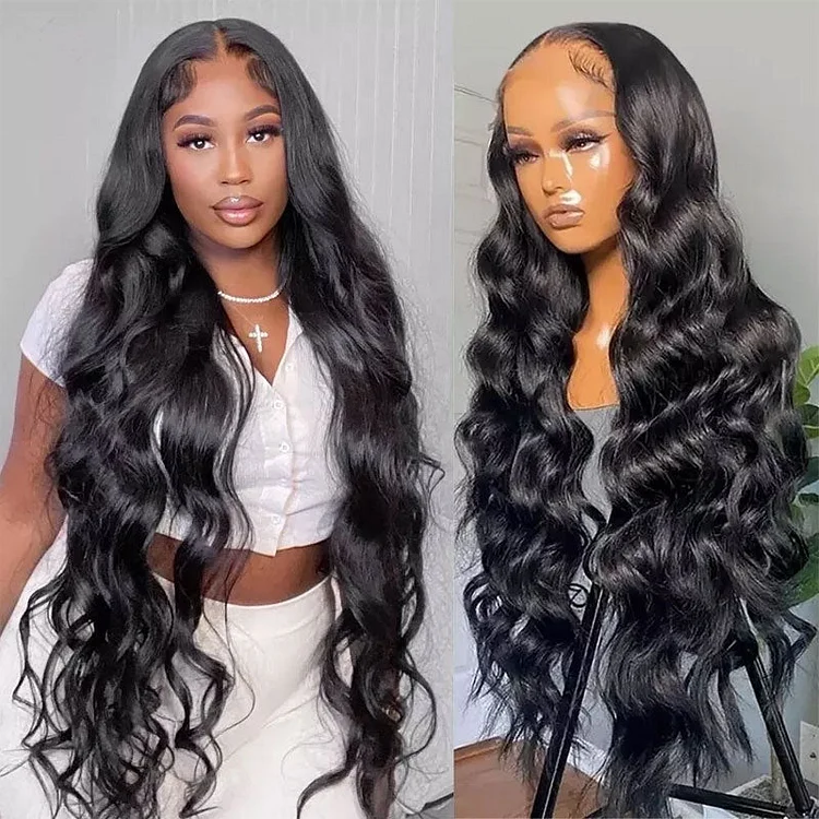 POP-upusa 250% Density 5x5 HD Lace Closure Glueless Wig Body Wave ...