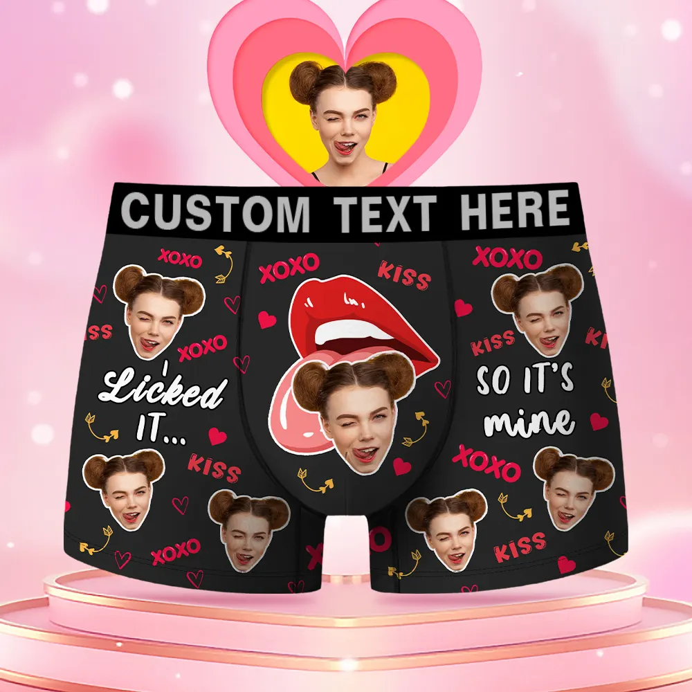 Custom Face Men's Boxer I Licked It So It'S Mine Style Underwear ...