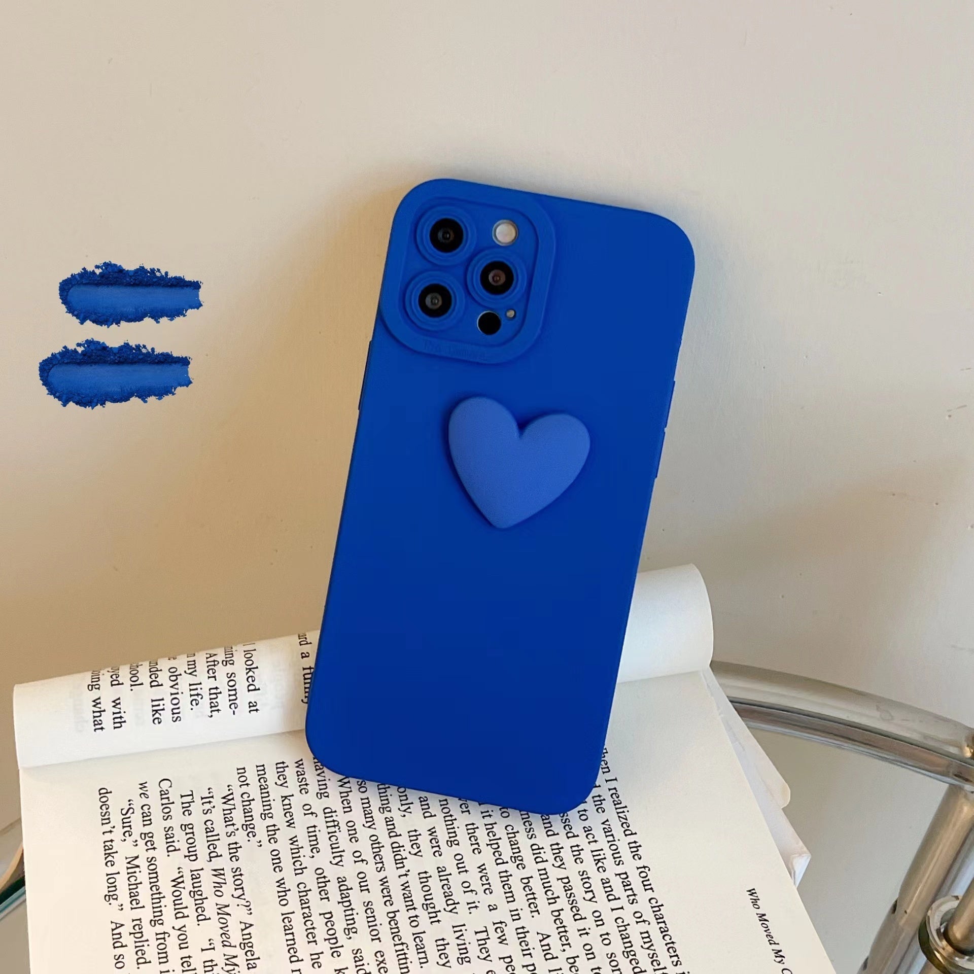 3D Klein Blue Heart Shape Phone Case