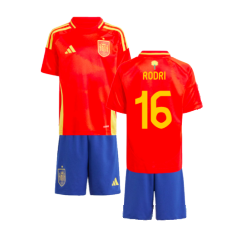 Spain Rodri 16 Kids Home Shirt Euro 2024
