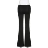 SOLID COLOR BASIC LOW RISE FLARED PANTS