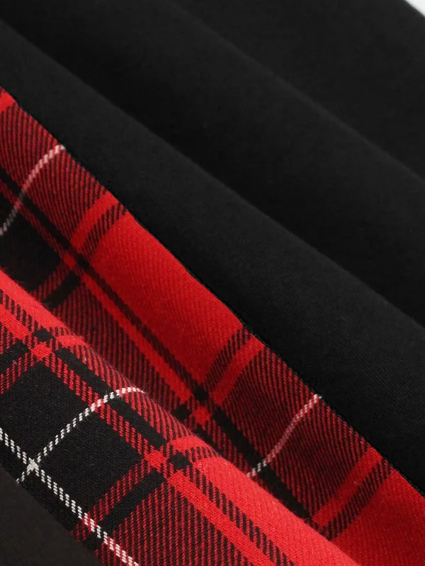 Gothic Dark Vintage Checkered Sleeveless Dress