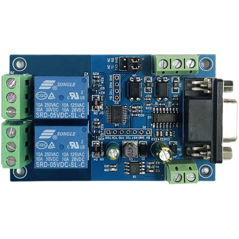 7-24V Power Supply Modbus RTU Relais 2 Channel RS232 Serial Relay ...