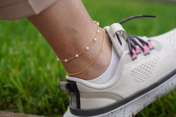 Vine Chain Anklet Tiny Curb Ankle