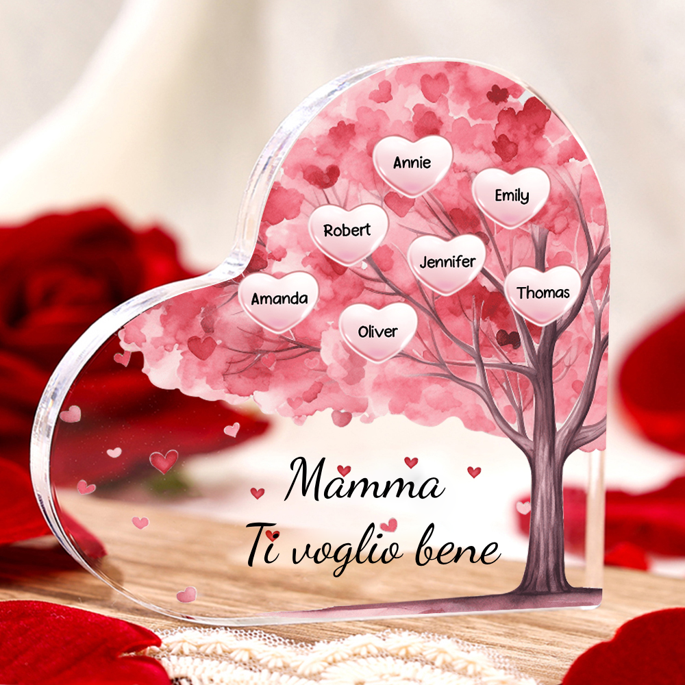 Mamma ti voglio bene-Decorazione acrilica albero di cuore a forma di ...