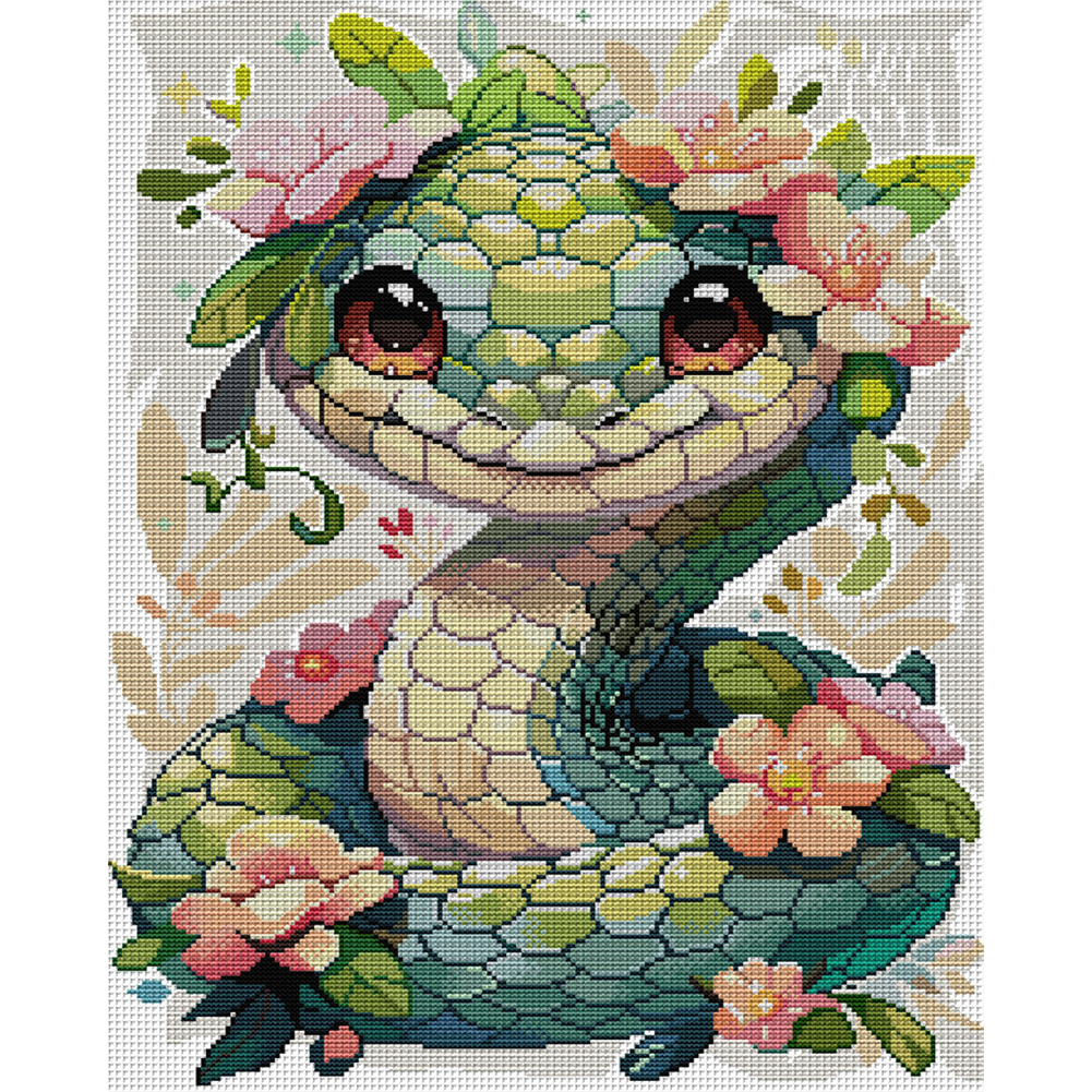 14CT Joy Sunday Stamped Cross Stitch Snake (40*51cm)