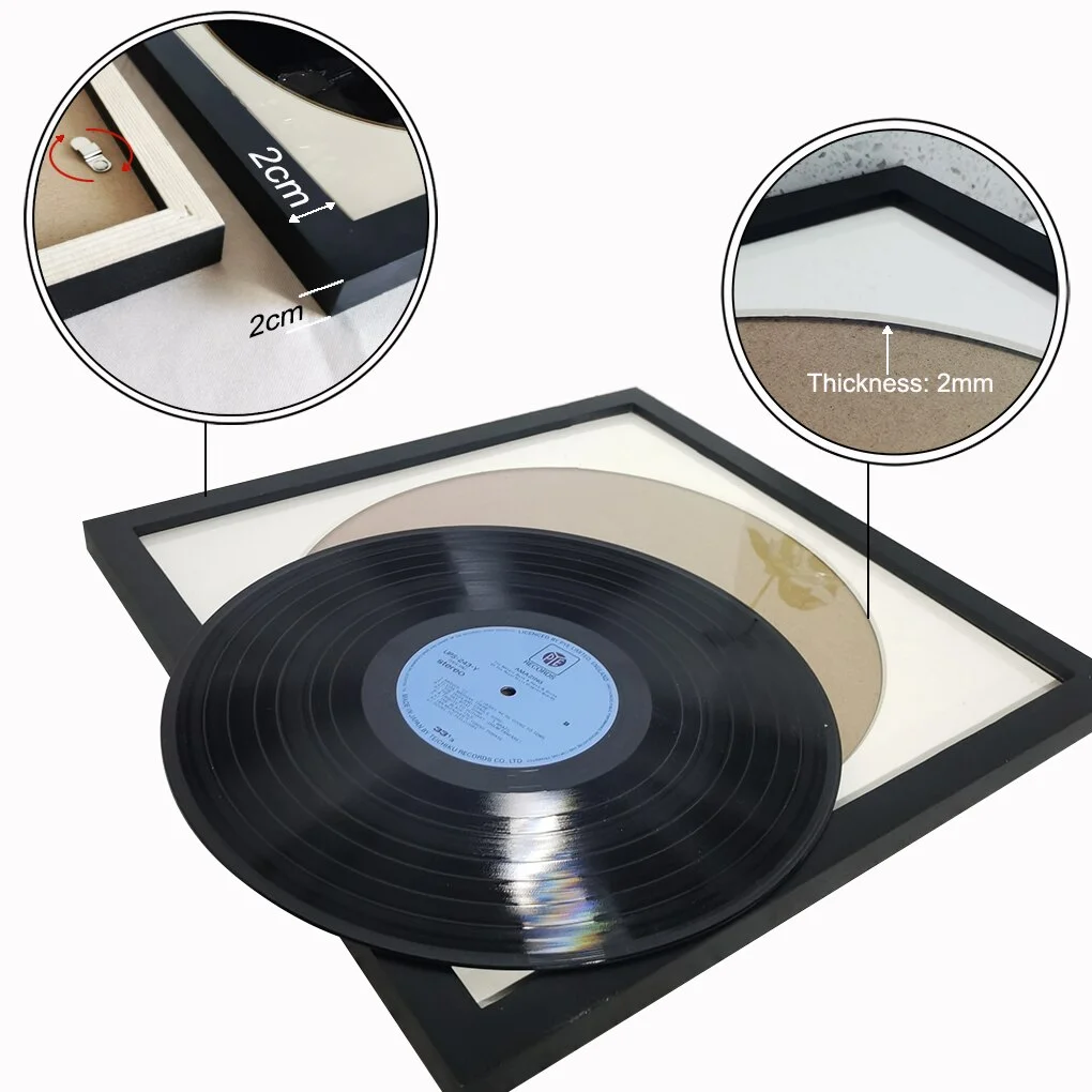 Athvotar Vinyl Record Album Wooden Frame Display,Picture Frame With Mat ...
