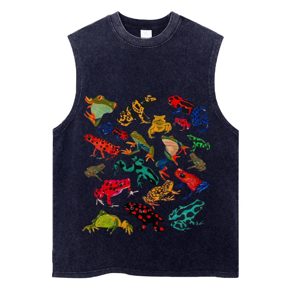 Cute Frog Unisex Washed Tank Top