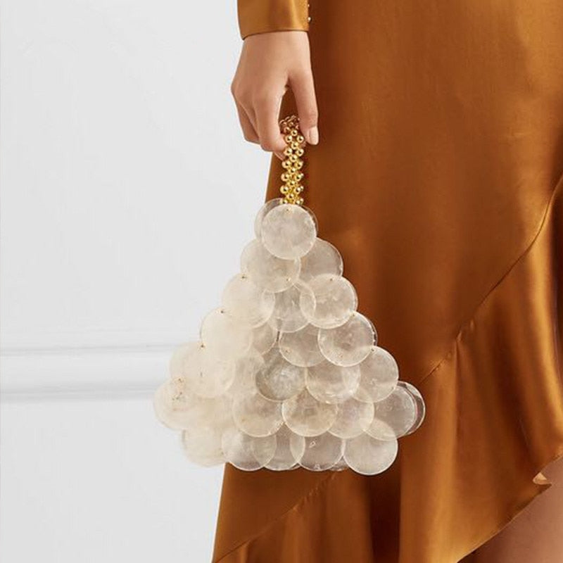 NEW shell bags for women luxury evening sequins handbags lady mini ...