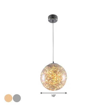 Fanny - Minimal Ball Pendant Light Minimal LED Glass Down Lighting with ...