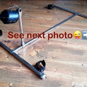 Restraints spreader bar legs and hands BDSM mature with neck spreader ...
