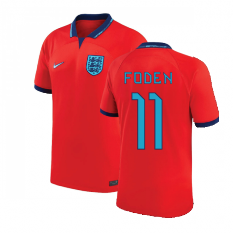 England Phil Foden 11 Away Shirt Kit World Cup 2022