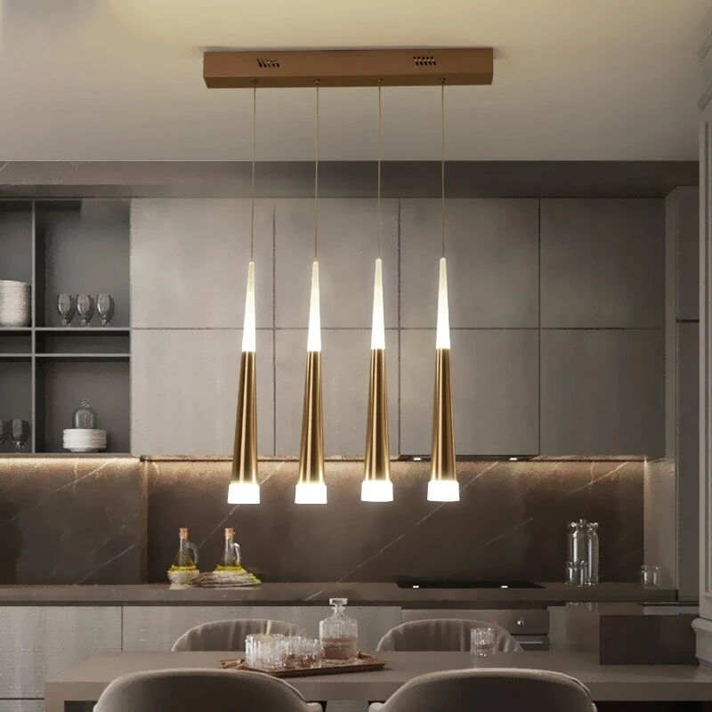 LED Simple Pendant Lights Gold Lamp For Living Room Lustre Pendant ...